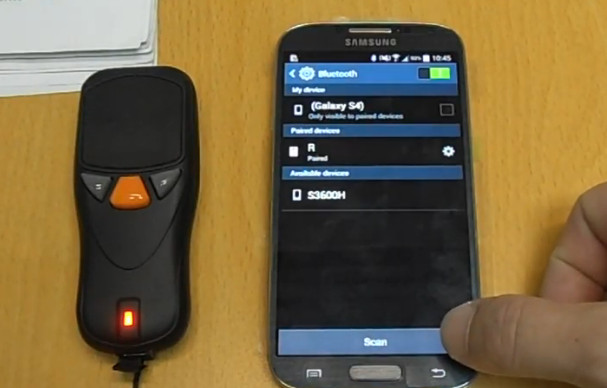 Barcode Scanner Pocket iDC9502A connecting to S4 by BT SPP profile